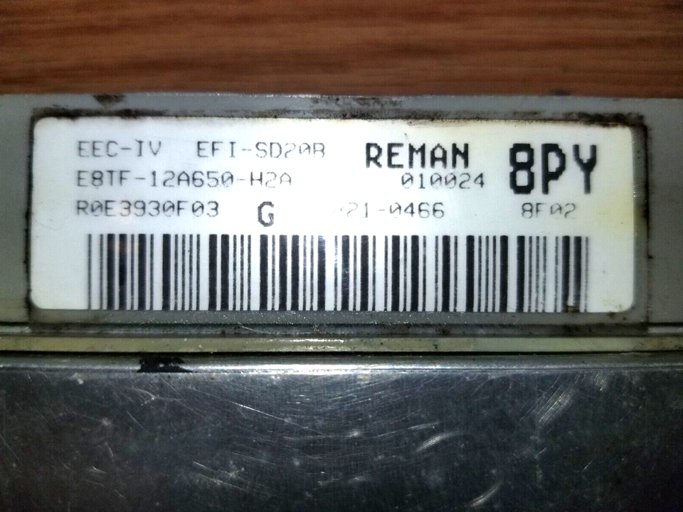 88 89 Ford Pickup Truck 5.0 8PY ECU ECM PCM ENGINE COMPUTER E8TF-12A650 ...