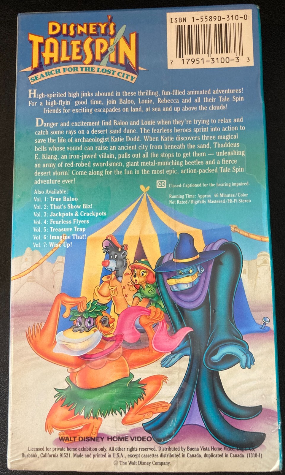 Talespin Series V. 8 - Search for the Lost City (VHS, 1992) for sale ...