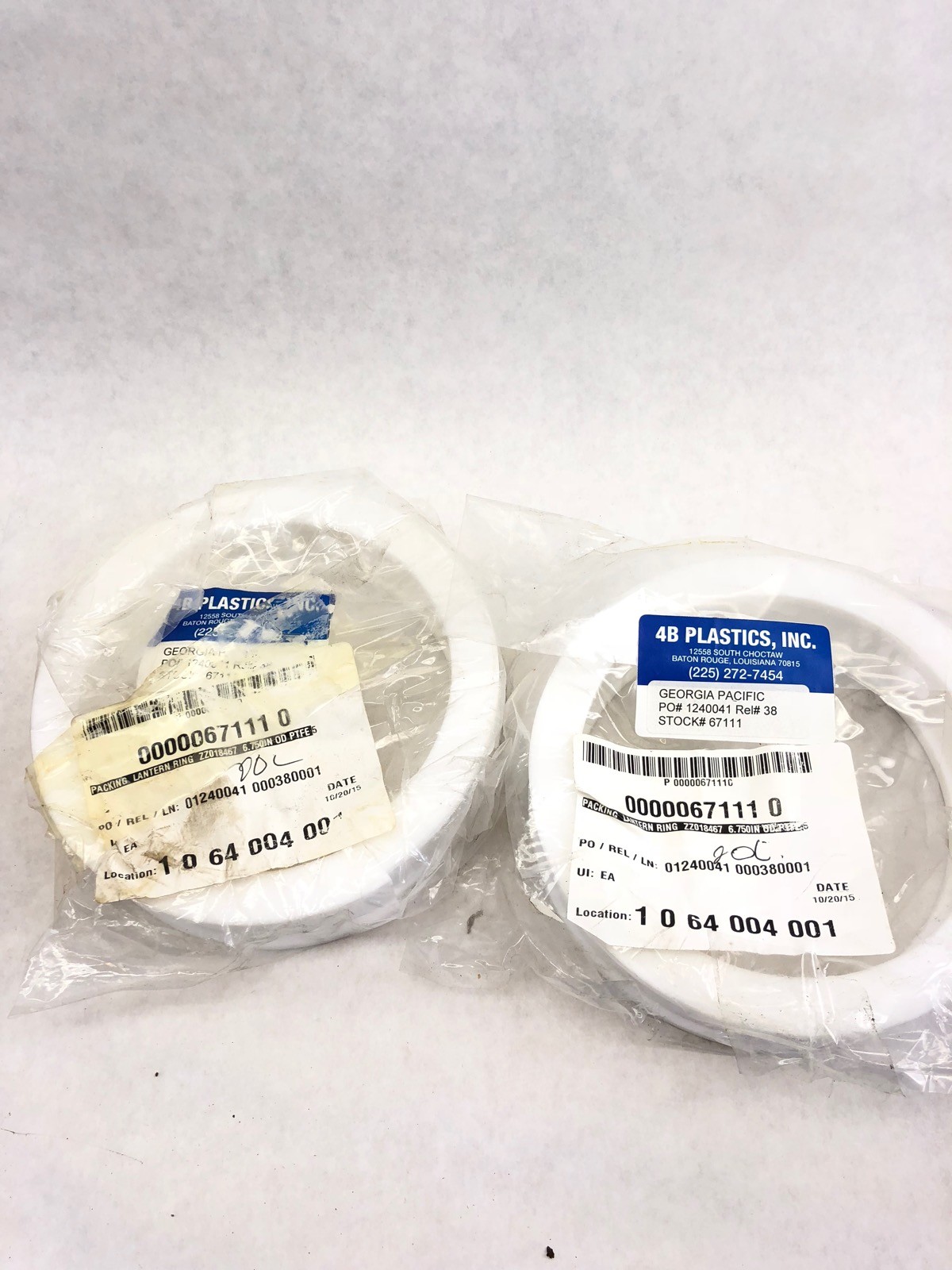 LOT OF 2 NEW 4B PLASTICS 01198181 PACKING LANTERN RING 6.750IN OD (B429 ...