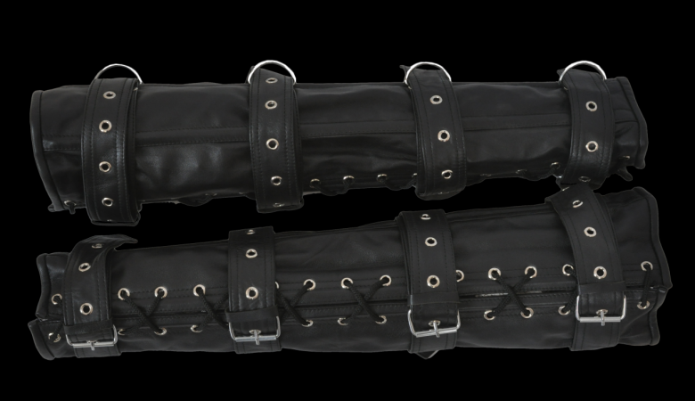 HEAVY DUTY GENUINE LEATHER ARM and LEG BINDER RESTRAINT STEEL BOND ...