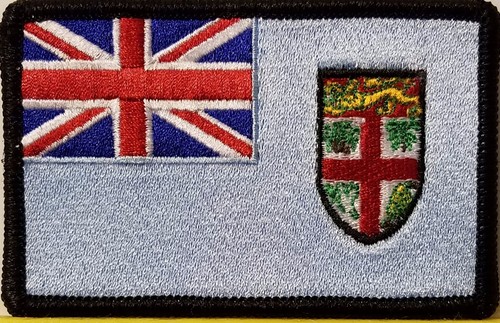 FIJI Flag Patch With Hook Adhesive Fastener Morale Tactical Emblem BLACK Border | eBay