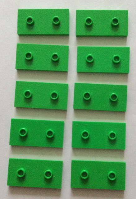 LEGO 2x4 Tile With 2 Studs Plate in Bright Green Part 10 Ref 473 for ...