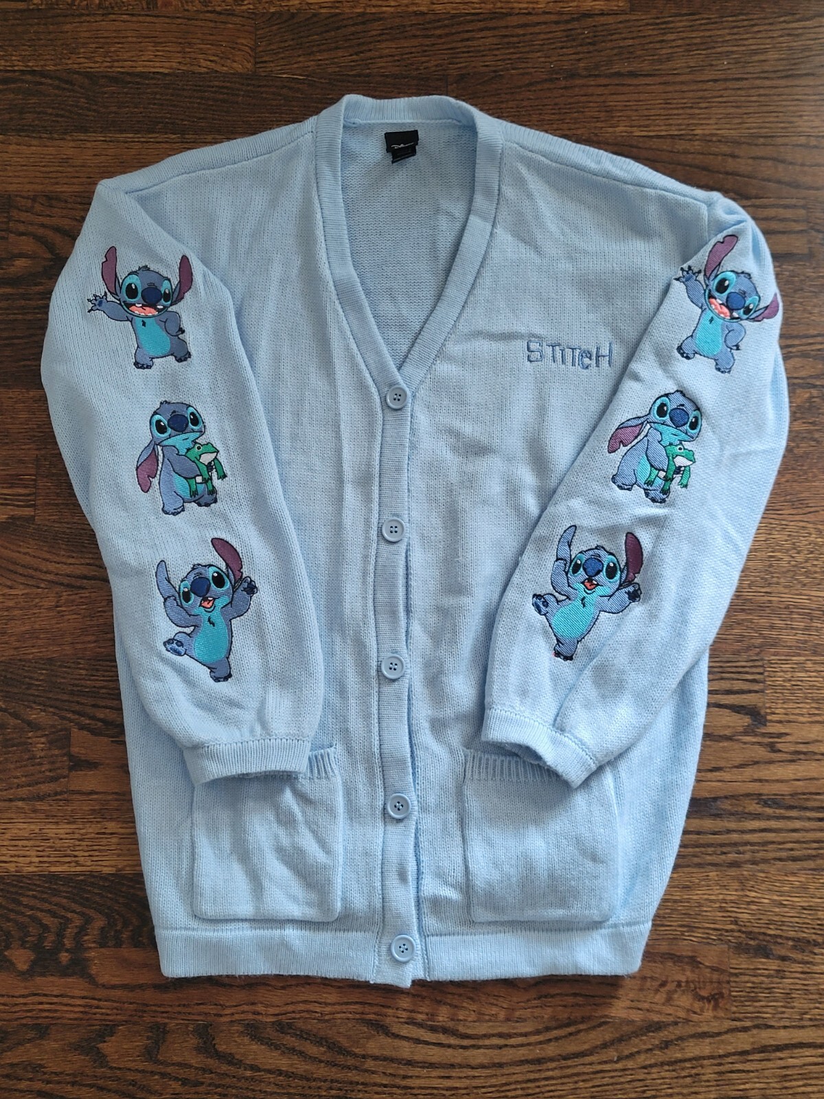 Disney Stitch Blue Button Cardigan Womens Size Small … - Gem