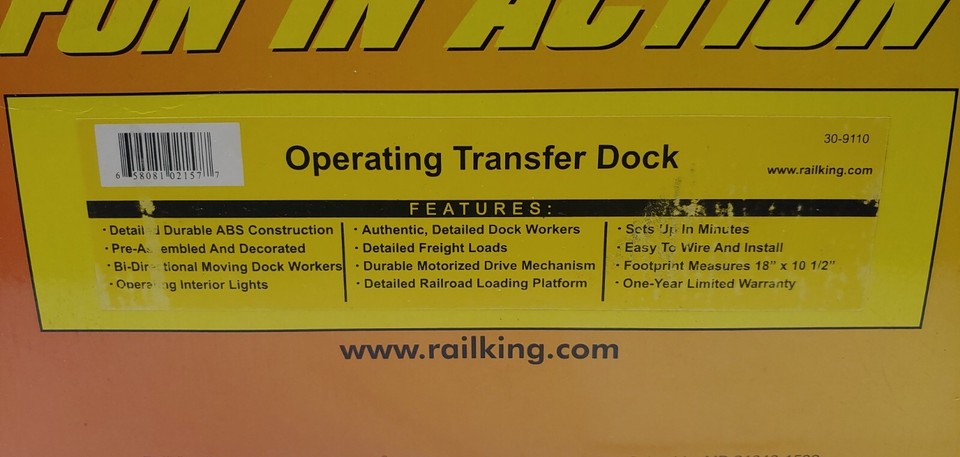 MTH Electric Trains Rail King Operating Transfer Dock 30-9110 Tested ...
