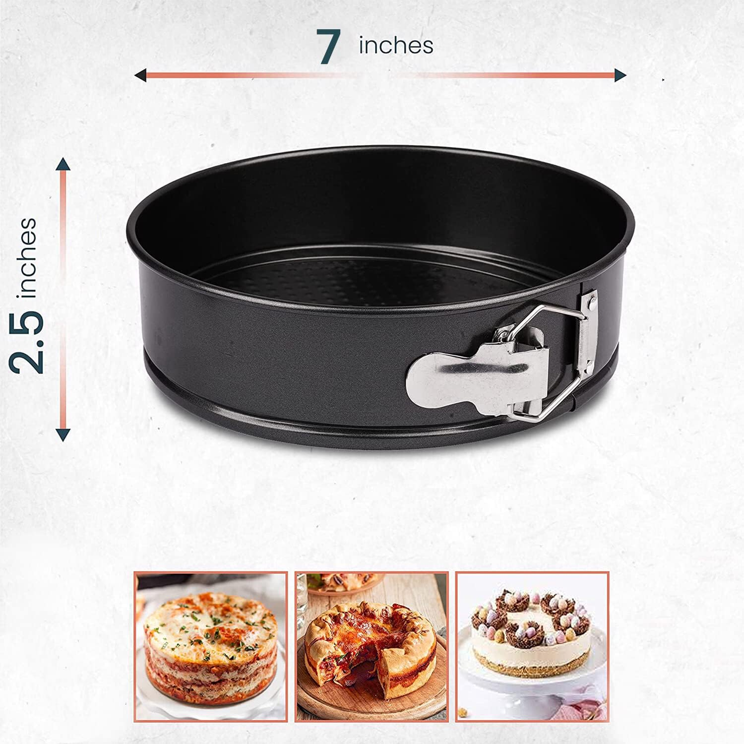 7 Inch Non-Stick Springform Pan/Cheesecake Pan/Leakproof Cake Pan with ...