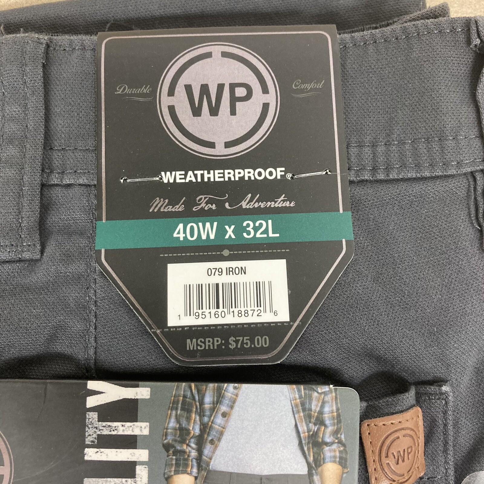 WP Weatherproof Men's Flex Waist Trail Utility Pant Straight iron 40x32 ...