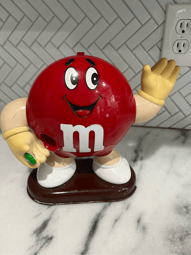 Vintage rare Red M&M With Green M&M in hand 8” tall candy dispenser ...