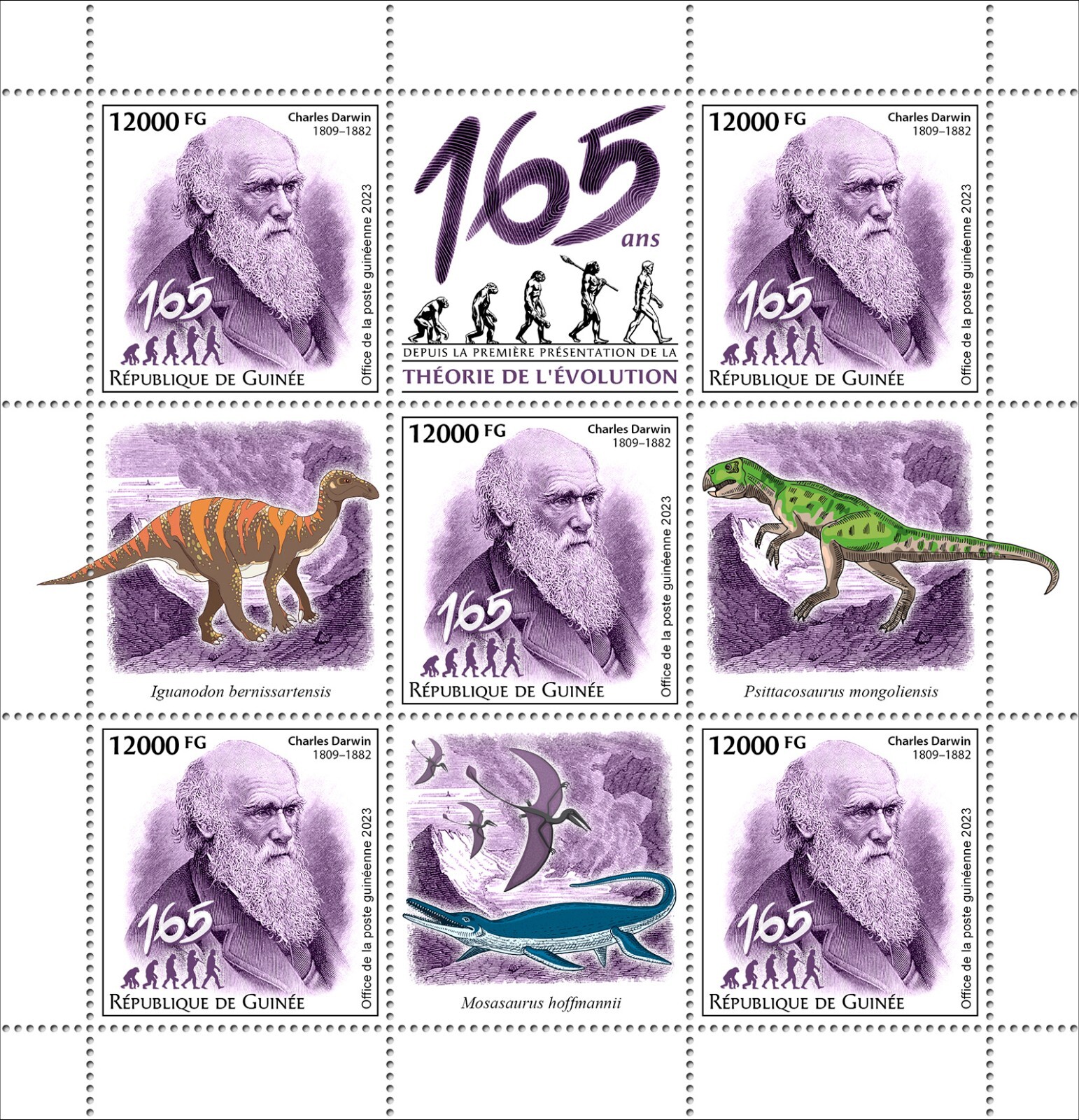 Science Charles Darwin Theory of Evolution Dinosaurs MNH Stamps 2023 ...