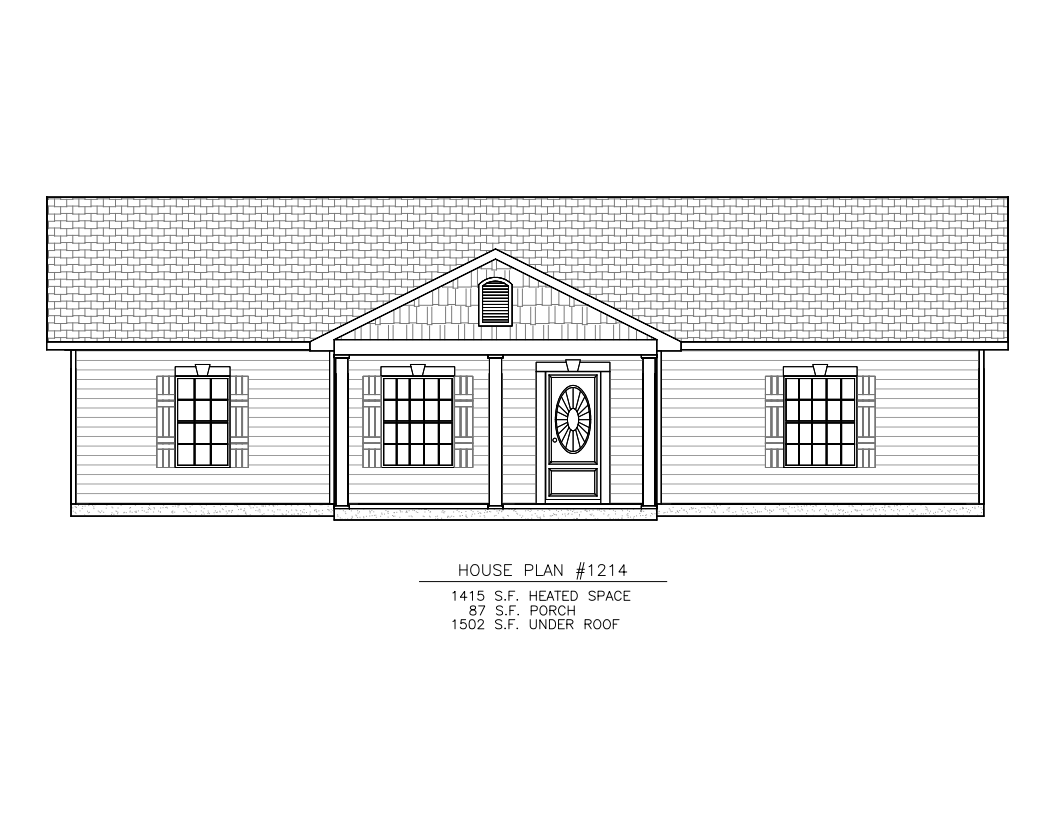 Ranch House Plans 1415 SF 3 Bed 2 Bath Open Floor-Split BR WIC ...