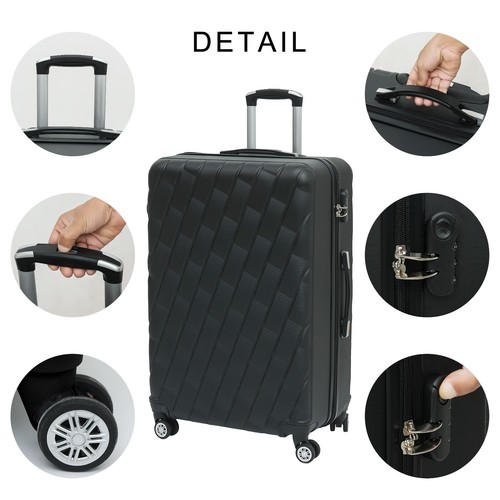 Suitcase Cabin Carry On Hand Luggage 4 Wheels Hard Shell Travel ABS ...