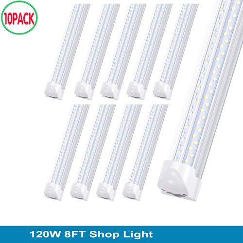 10Pack 8 Foot Led Shop Light 120W 8FT Led Tube Light T8 Integrate 4Row ...