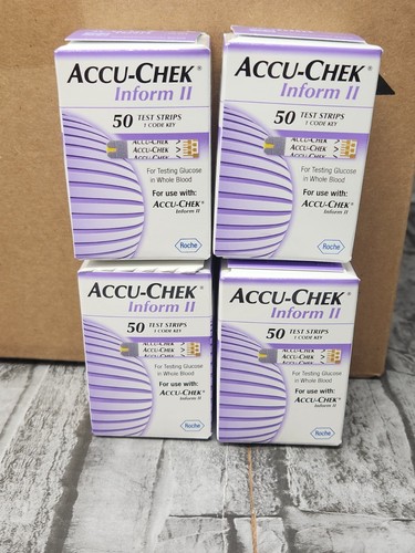 4 Pack Accu-Chek Inform II Blood Glucose Test Strips 50 One Touch Ultra ...