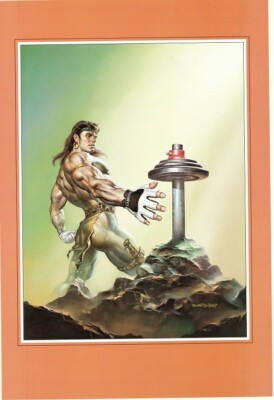 Boris Vallejo Art Print - DUMBELL Dragon's World 1994 Conan | eBay ...