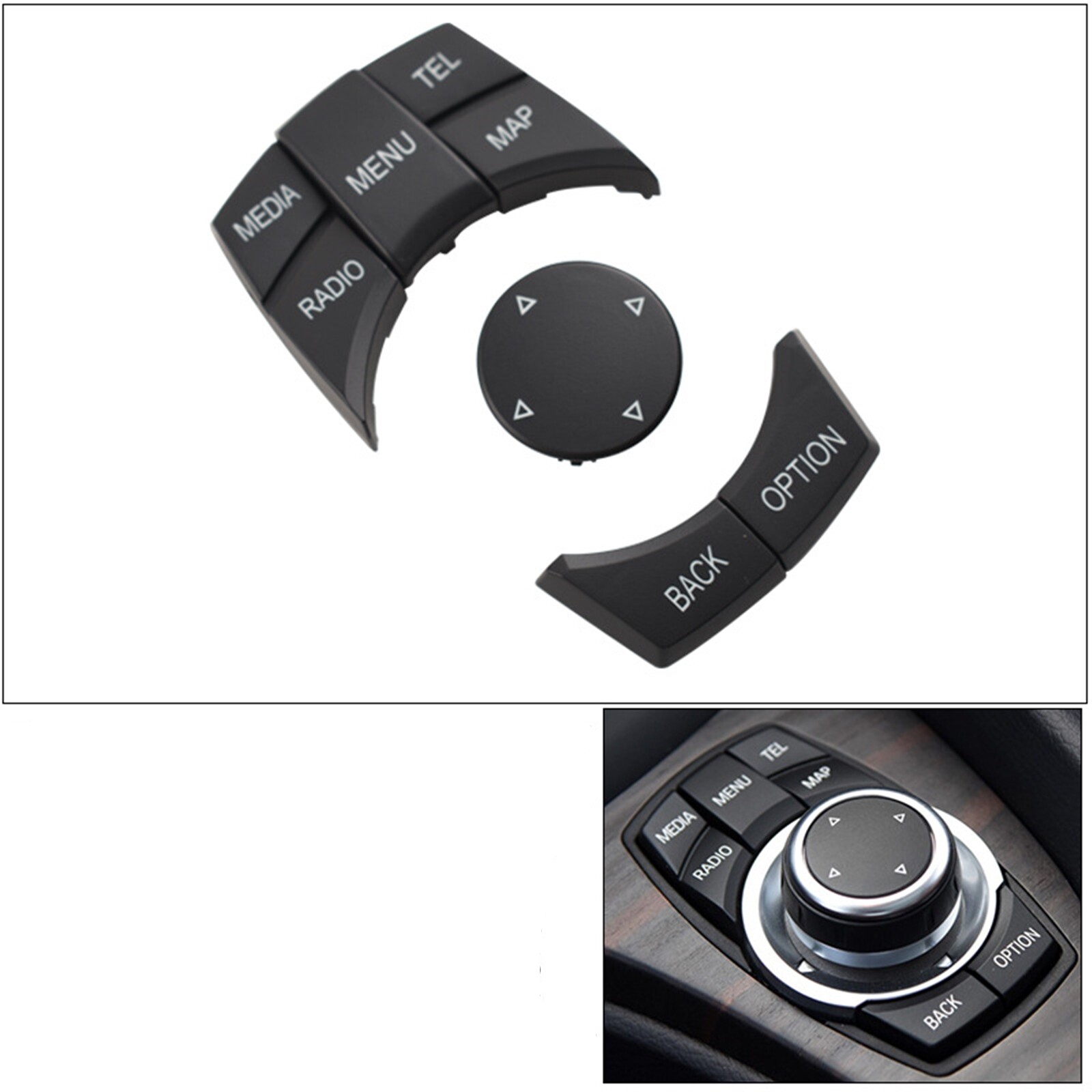 Inner Multimedia Control Switch Button Cover Trim For BMW 1-7 Series ...