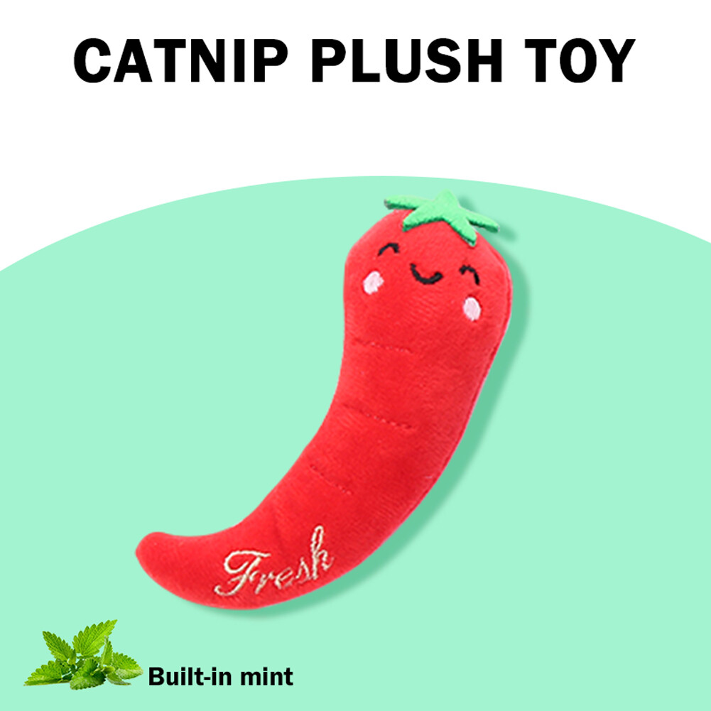 Cat Plush Mint Interactive Claws Thumb Vegetable Shape Catnip Toy (Chili) | eBay