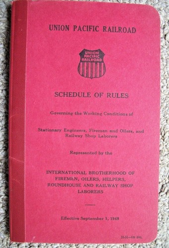 Vintage 1949 Union Pacific Railroad Schedule of Rules Booklet | eBay