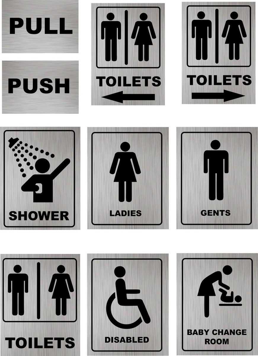 Toilet Door Sign Modern Acrylic Female Male Toilet Signs For Bathroom,