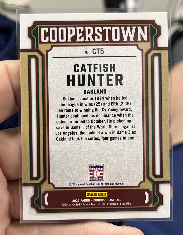 CATFISH HUNTER 2023 Donruss Rapture Cooperstown Card!! OAKLAND ...