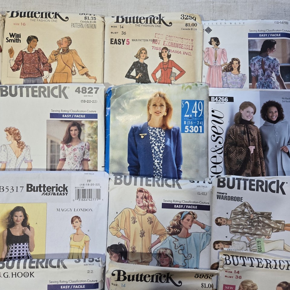 Lot of 40 Vintage/Modern Uncut* Butterick Sewing Patterns Various Sizes ...
