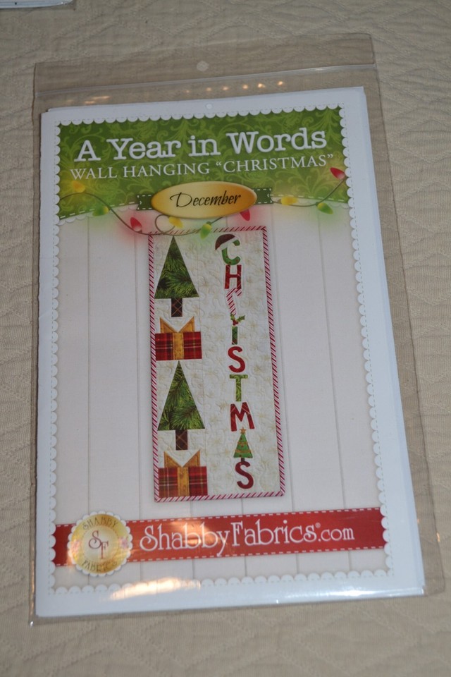 Set of 5 quilt patterns - A Year In Words wall hangings by Shabby ...