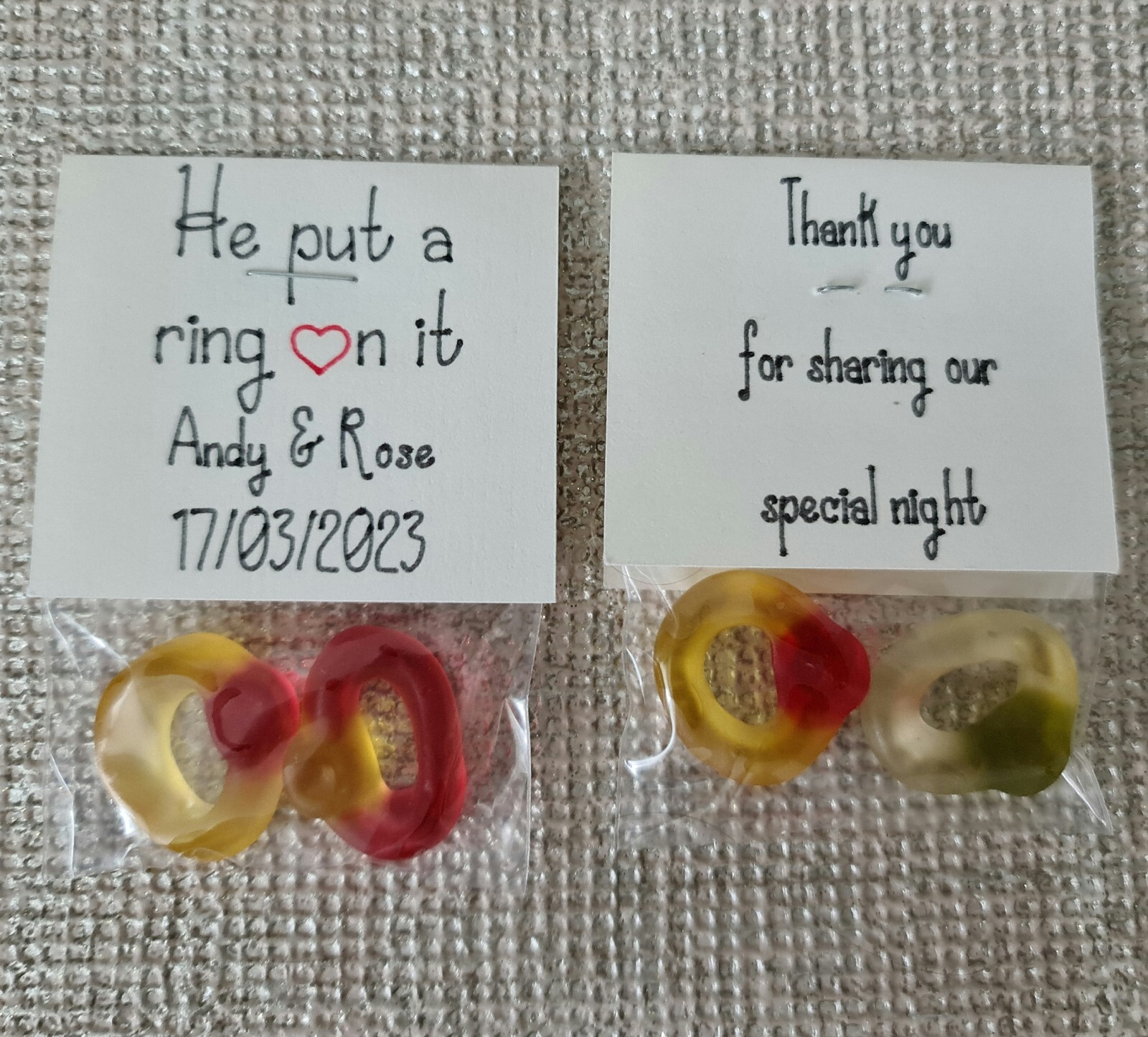 5x Engagement/Hen Do Party Favours Put a Ring On It Polos Haribo ...