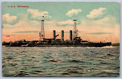K29/ Ship Postcard c1910 U.S.S. Minnesota Battleship Navy 272 | eBay