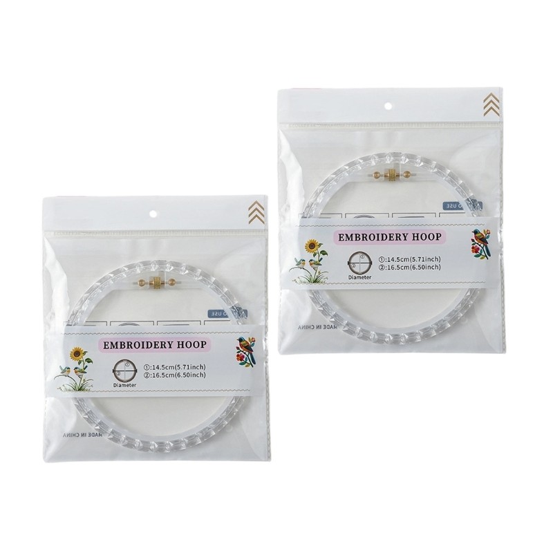 Circular Plastic Embroidery Hoop Frame With Copper Screws Fasteners For ...