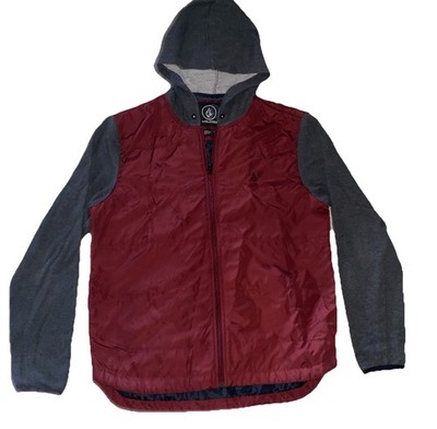 Volcom September Jacket Maroon Charcoal Hoodie Jacket Combo Men's ...