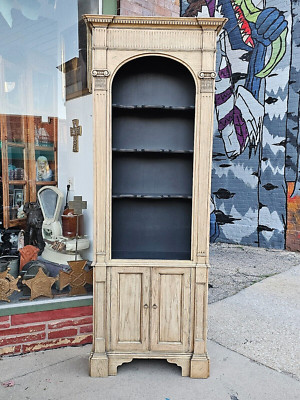 Baroque rustic ornate Bookcase cabinet w/ fluted columns by Baker ...