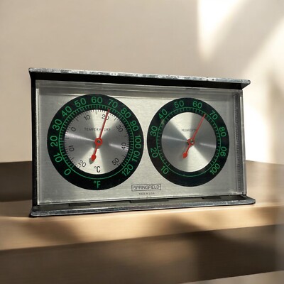 Vintage Springfield Tabletop Weather Station with Temperature and ...