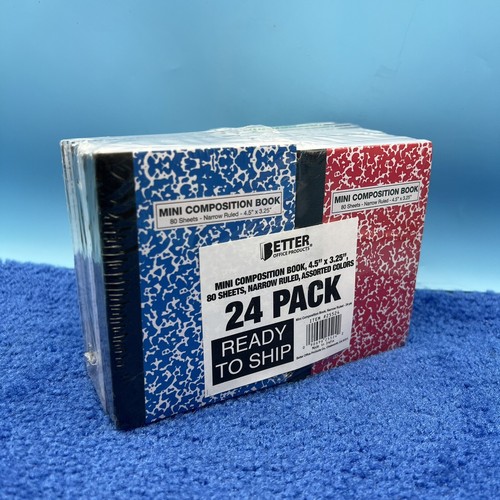 24x Mini Composition Books 24 Pack 4.5 X 3.25 Inches 80 Sheets Narrow ...
