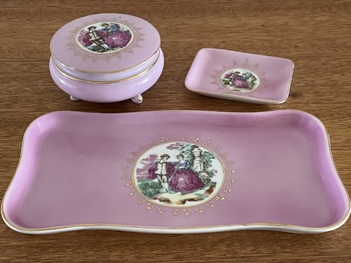 VINTAGE Lavender PORCELAIN DRESSING TABLE SET | eBay Australia