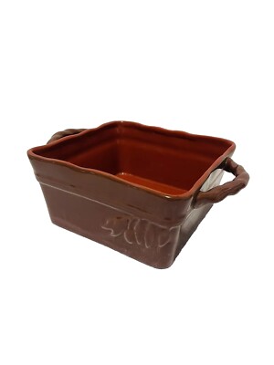 NAPASTYLE POTTERY Brown and Rust Red square baking dish by Michael ...