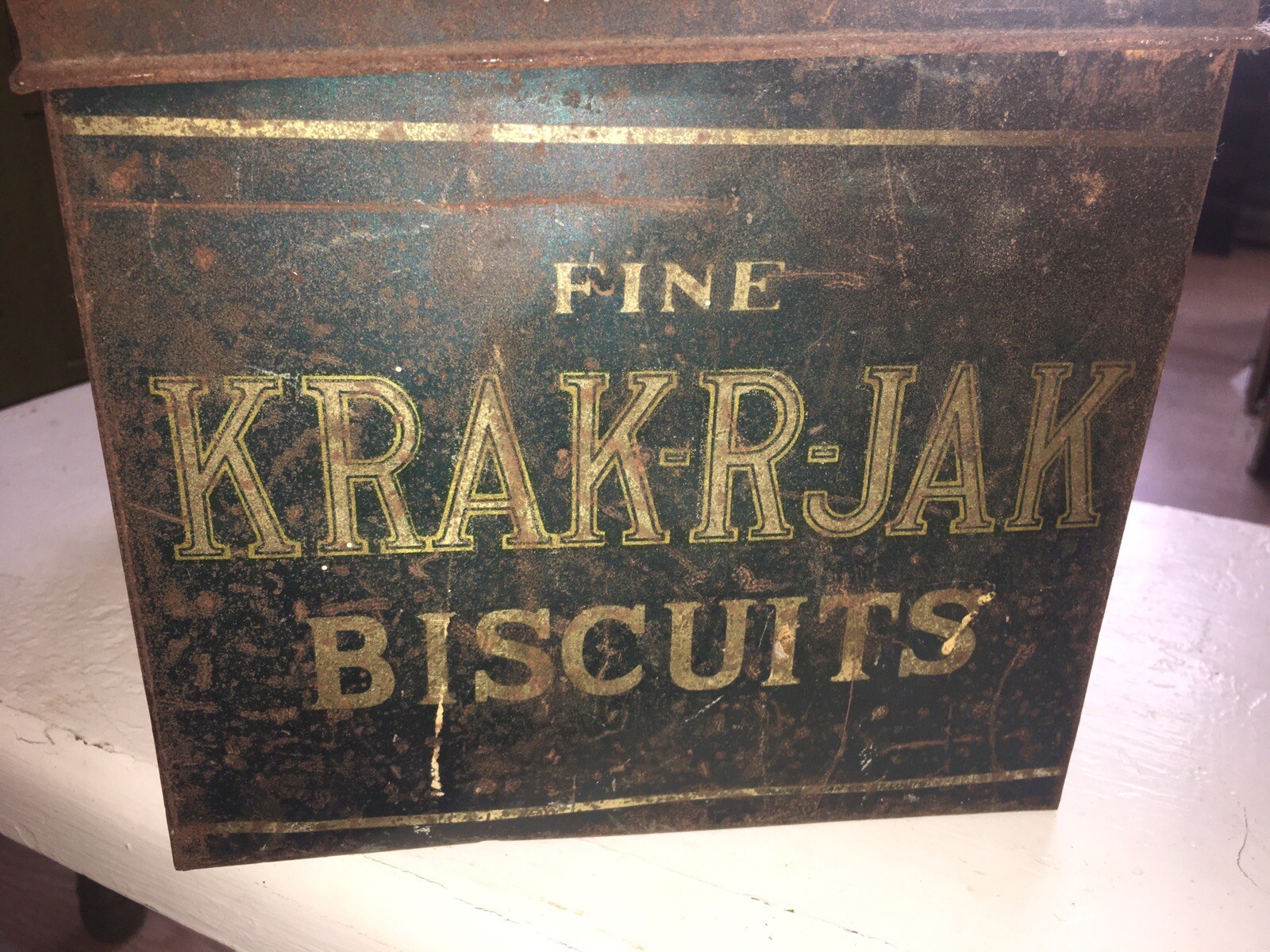 Vintage Antique Krak-R-Jak Biscuits Primitive Tin Box St. Louis Union ...