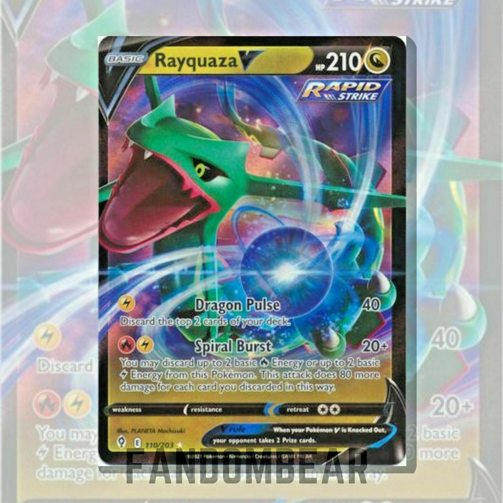 Rayquaza V - ULTRA RARE card 110/203 Sword & Shield Evolving Skies 2021 ...