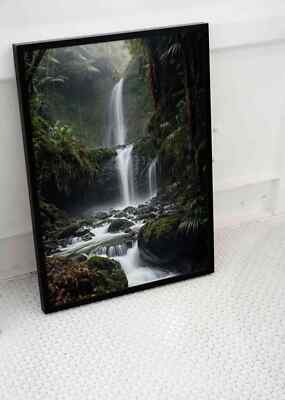 BEAUTIFUL WATERFALL POSTER PRINT ART AI FANTASY SIZE A3 A4 A2 A1 | eBay UK