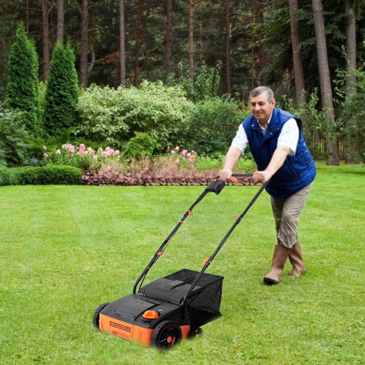 FOHO Electric Lawn Mower, 12 " Raking & Collection Bag N1B-9JY-30 ...