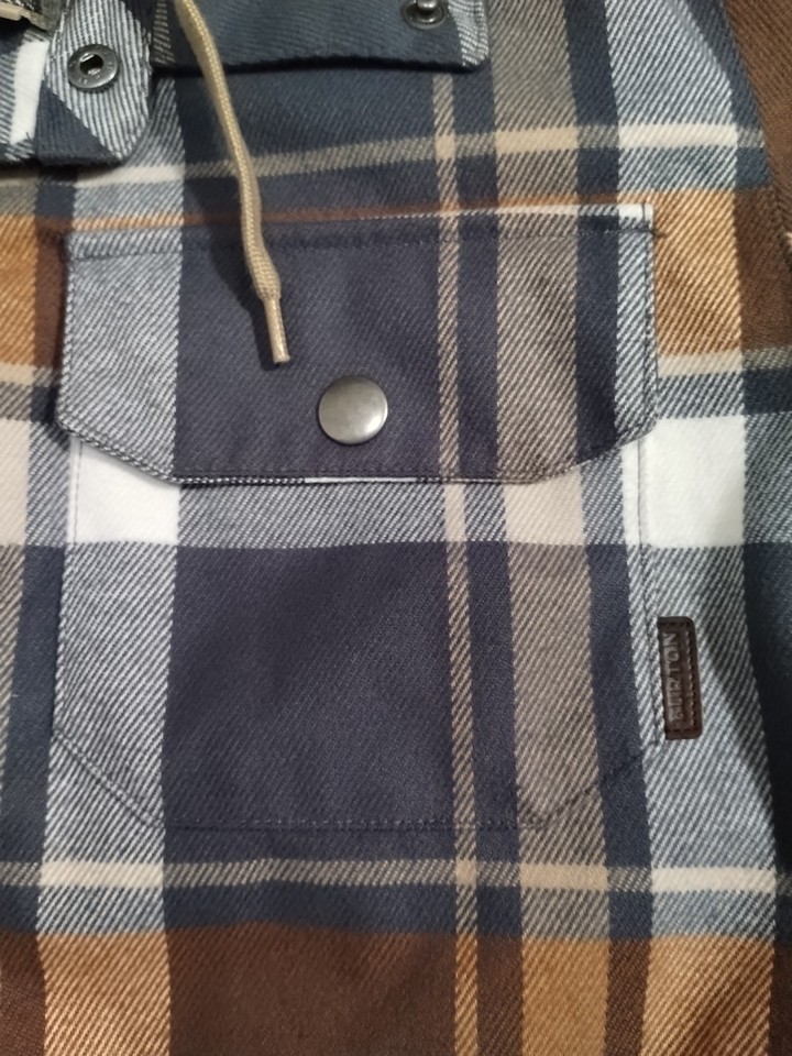 Burton DRYRIDE Snowboard Jacket Mens Plaid Hooded Flannel Insulated Ski ...