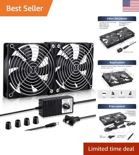 High-Performance AC Plug Fans: Dual 120mm for Computer and Electronics ...