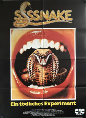 Ssssss German video movie poster A1 Ssssnake Kobra Strother Martin Dirk ...