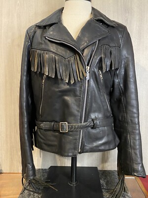 Women's Harley Davidson Leather Fringe Jacket, Size 40 or 14/15 | eBay