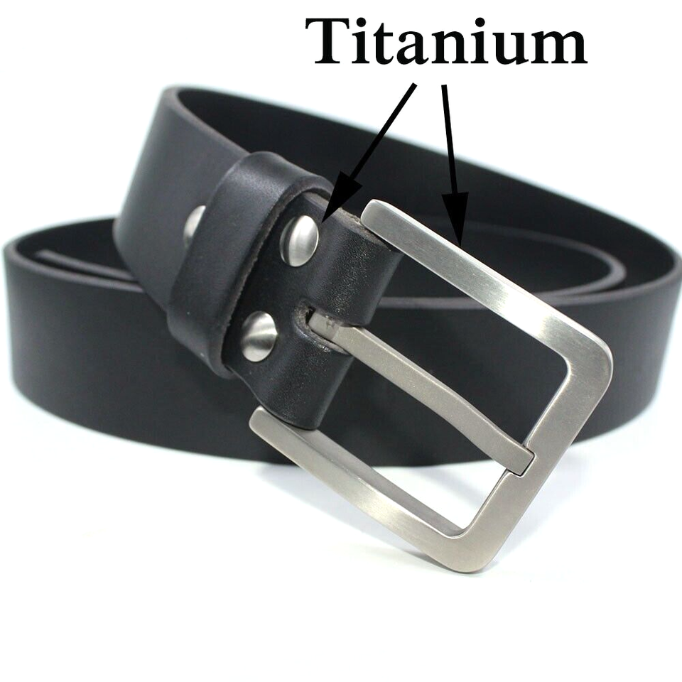 Handmade Genuine Leather Belts Men's Belt With Anti-allergic Titanium ...