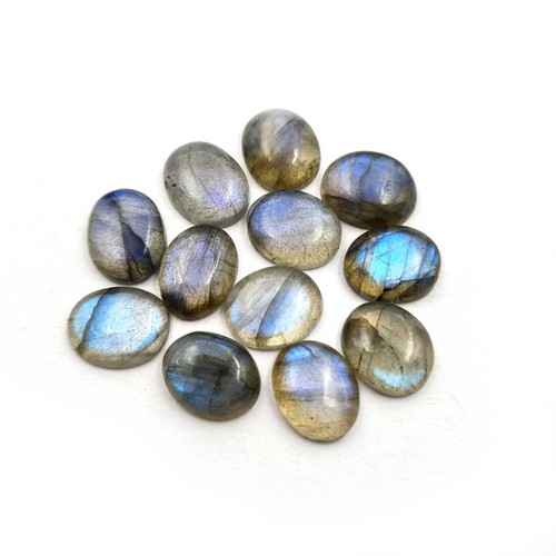 Natural Labradorite Oval Cabochon Blue Fire Gemstone Lot 12 Pcs 9x11 MM ...