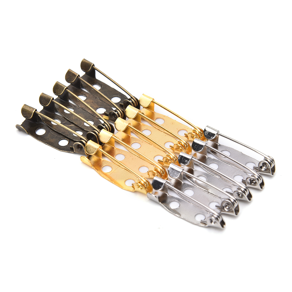 New 50x Safety Brooch Catch Bar Locking Pins Back Base Finding DIY ...