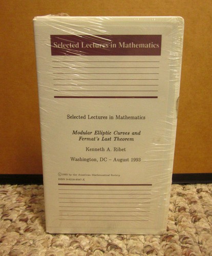 KEN RIBET Modular Elliptic Curves Fermat's Last Theorem VHS lecture ...