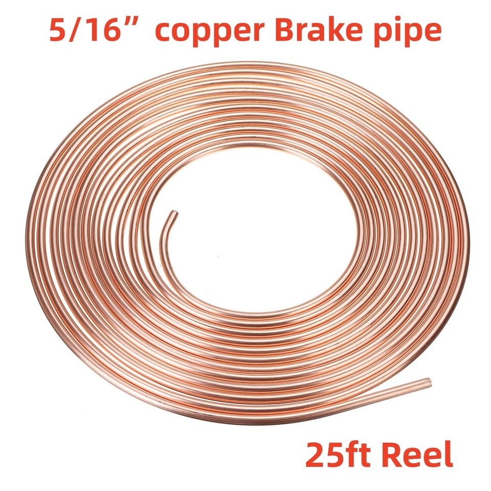 5/16" 25ft Roll Iron plating copper Brake Pipe Line Fuel Hose Line ...