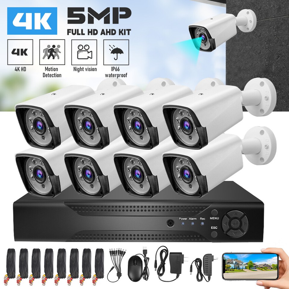 5MP Lite 8CH DVR 1080P Security Camera System Outdoor H.265+ Home CCTV ...