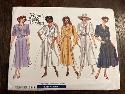 Vogue 2313 UNCUT Sewing Pattern, Misses' Petite Dress, Size 8-10-12 | eBay