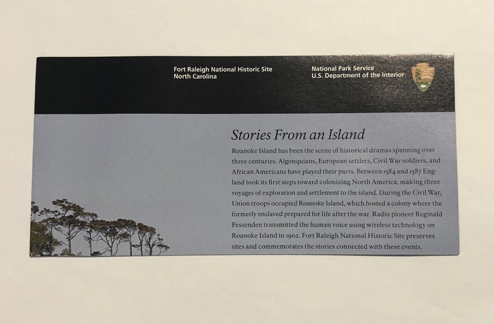 Fort Raleigh National Historic Site Park Unigrid Brochure Map NEW North ...