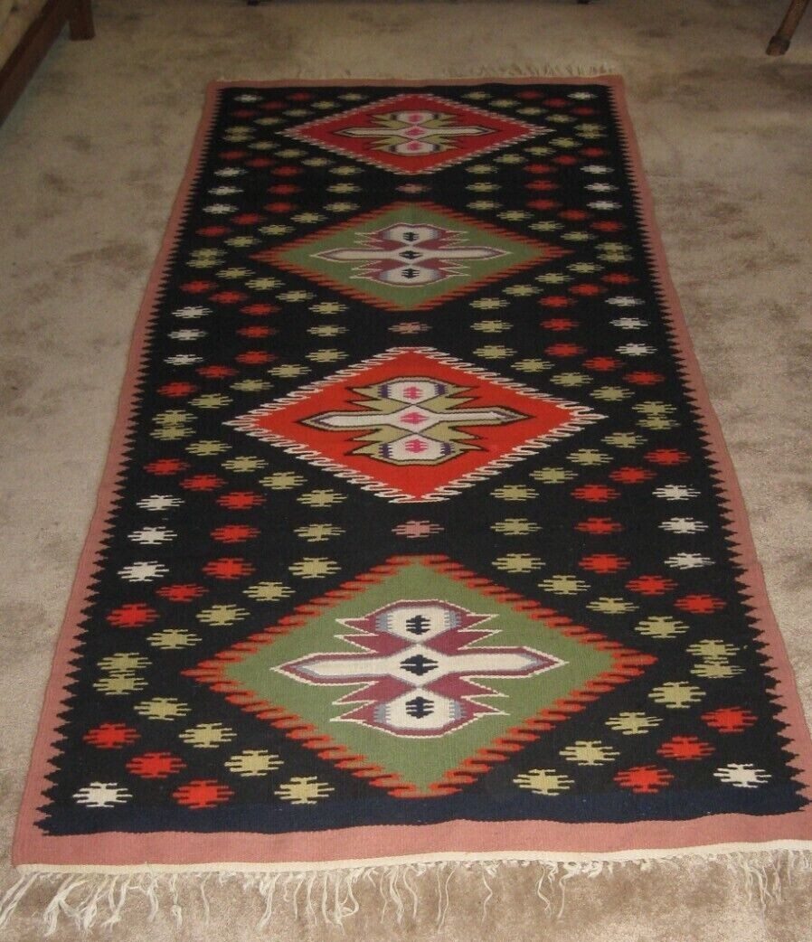 Vintage Yugoslavian rug, Multicolor and design, 41" X 102" | eBay